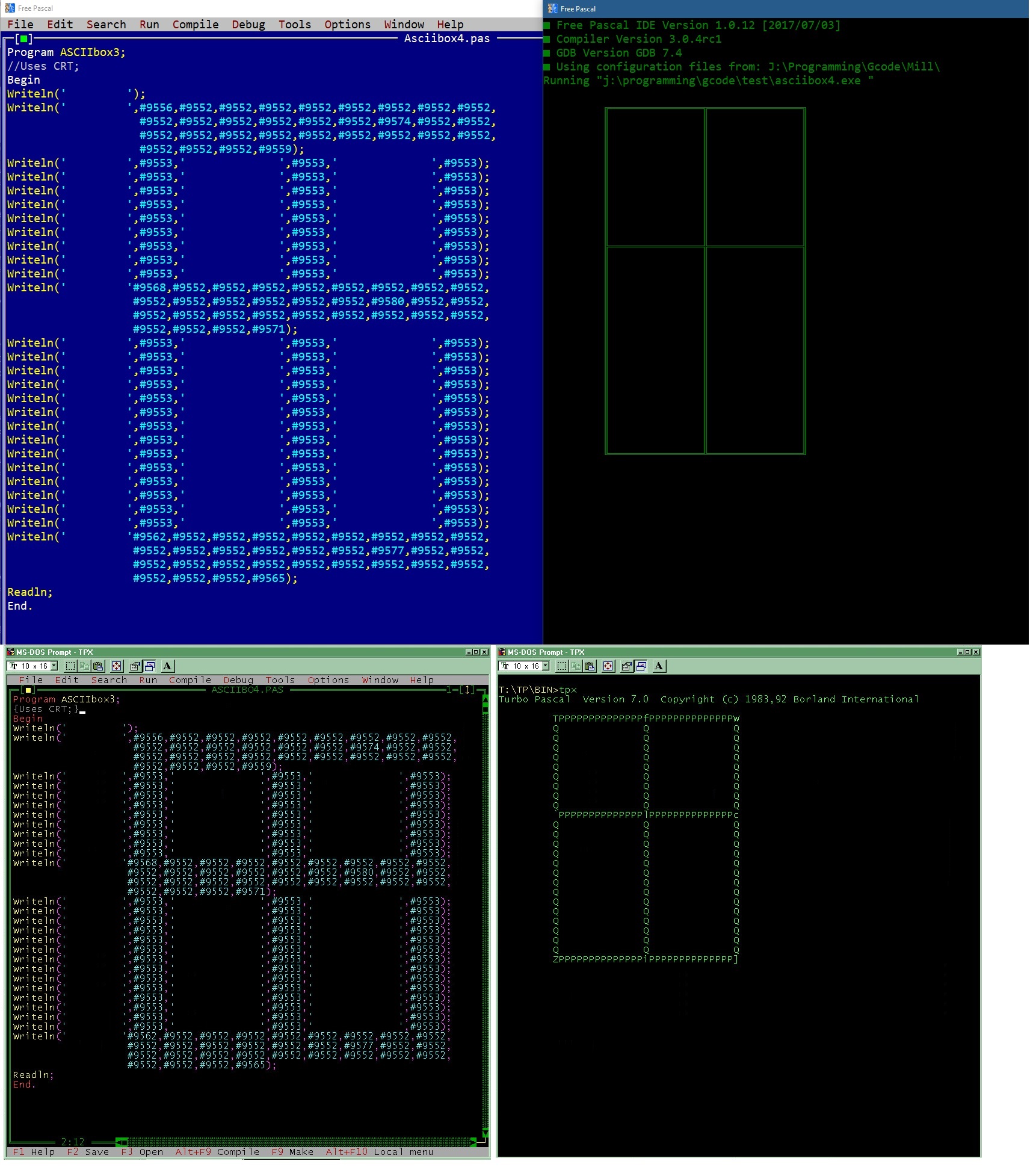 Free Pascal ASCII Symbols in Console Application